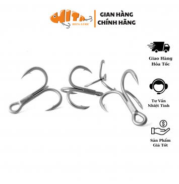 Lưỡi câu cá ba tiêu Hirushima YSWS 4x Treble Hook câu cá chẽm, mú, lóc và các loại cá săn mồi ...